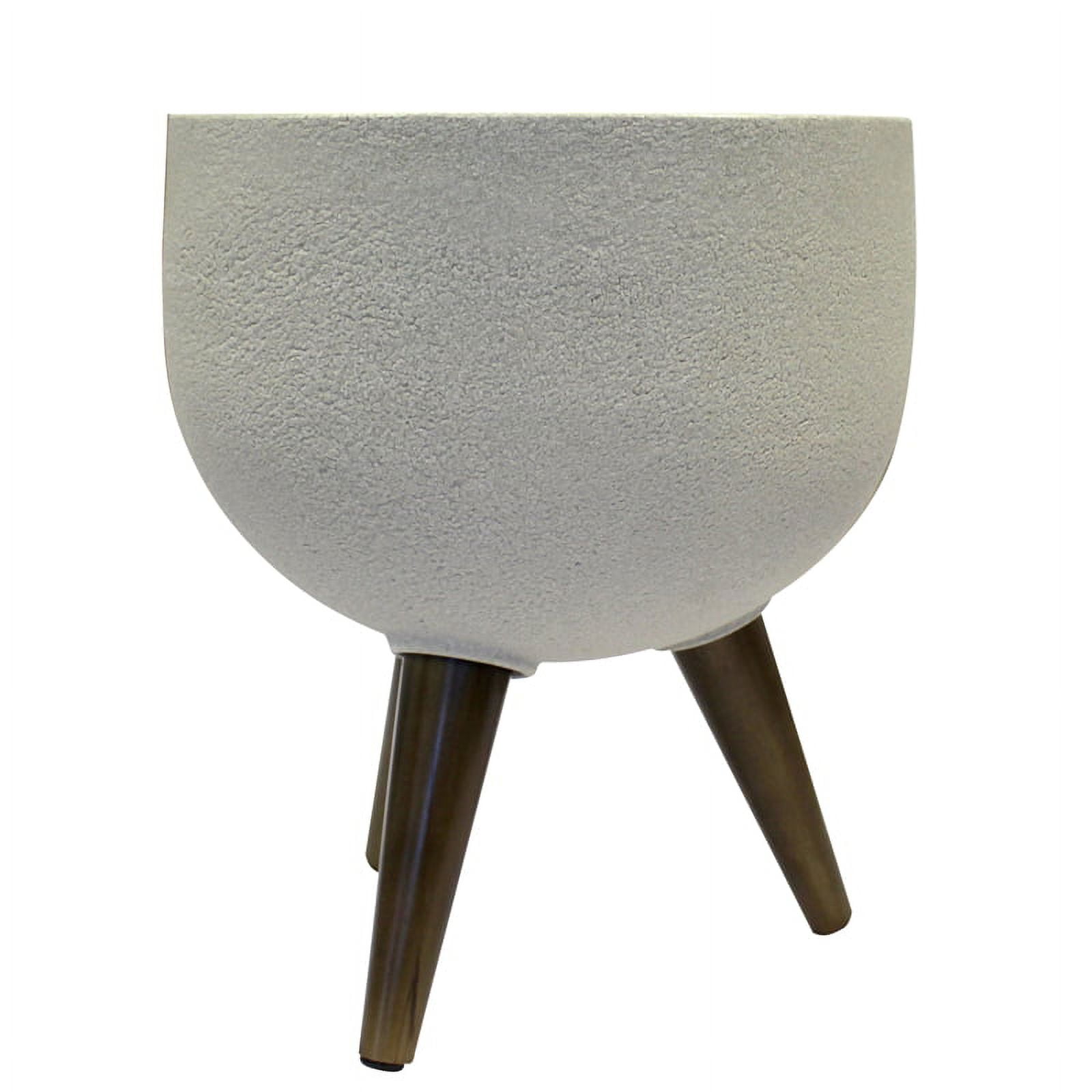 Japi Pottery Round Rustic Plastic Planter with stand in Gray 20"Hx13"W ...