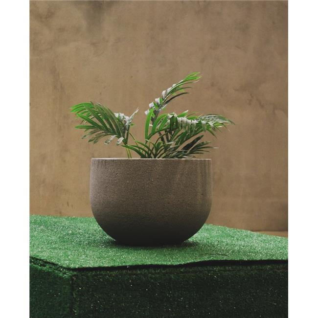 Japi Pottery Rustic Round Plastic Planter in Stone 13.84"Hx17.7"W ...