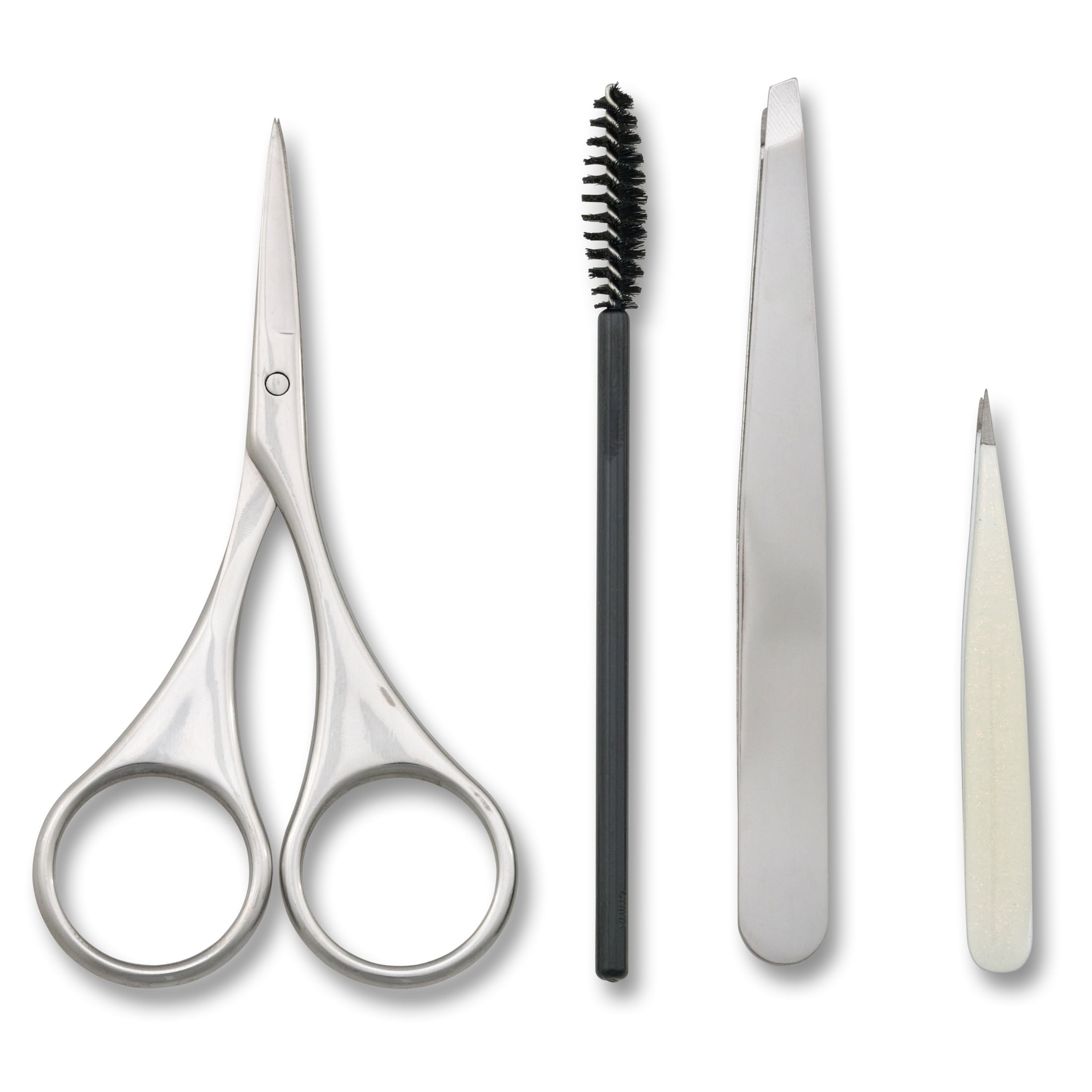 Japonesque Slant Tweezer, Point Tweezer, Scissors, & Spoolie Brow Kit ...
