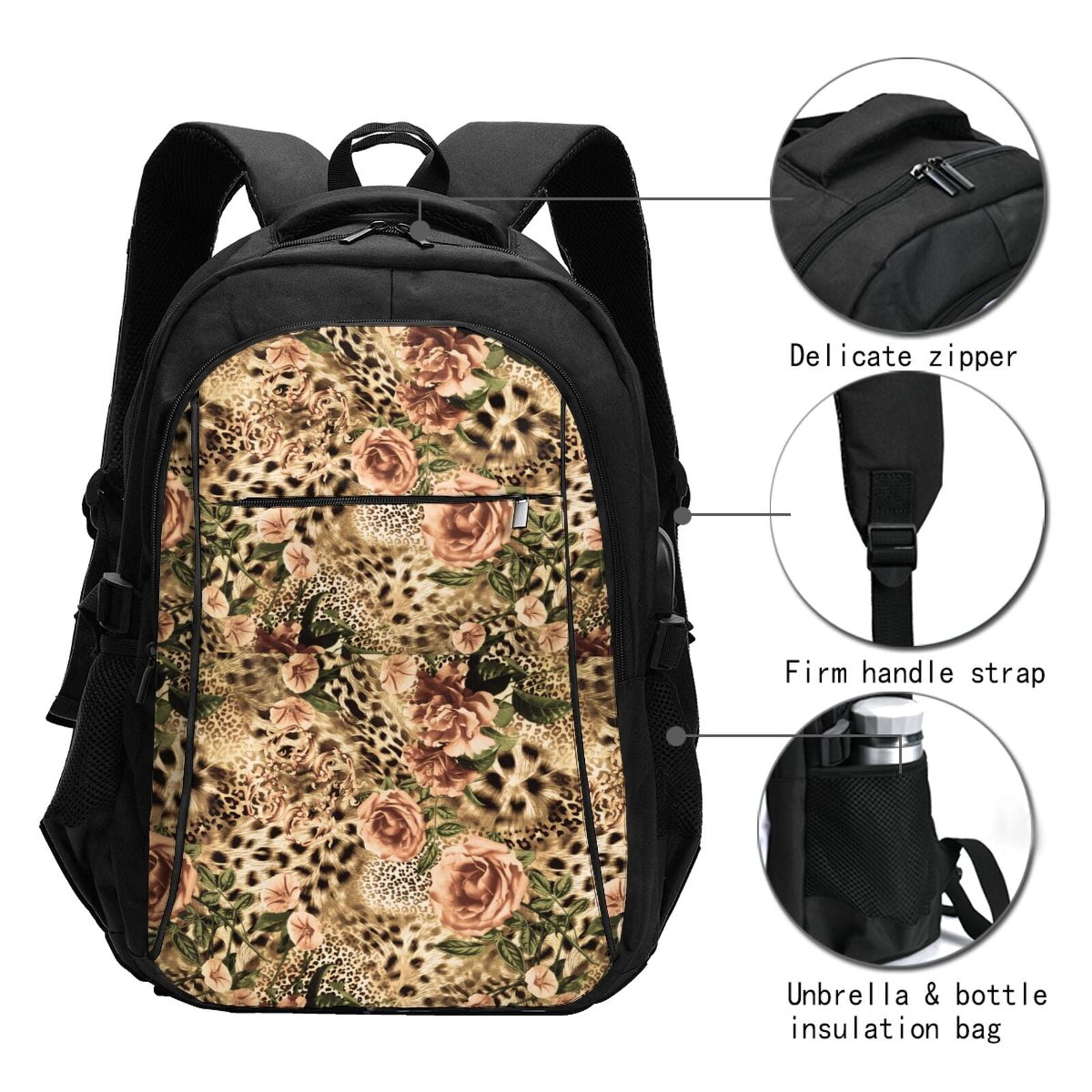 Japuie Animal Leopard Print Laptop Backpack,Business Travel Durable ...