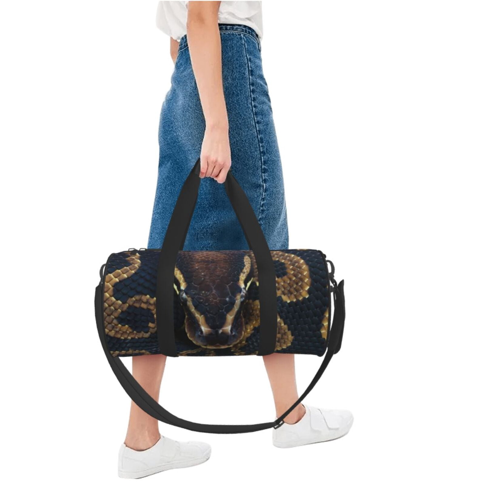 Japuie Ball Phyton Snake Print Travel Duffle Bag,Gym Bag,Weekender Bag ...