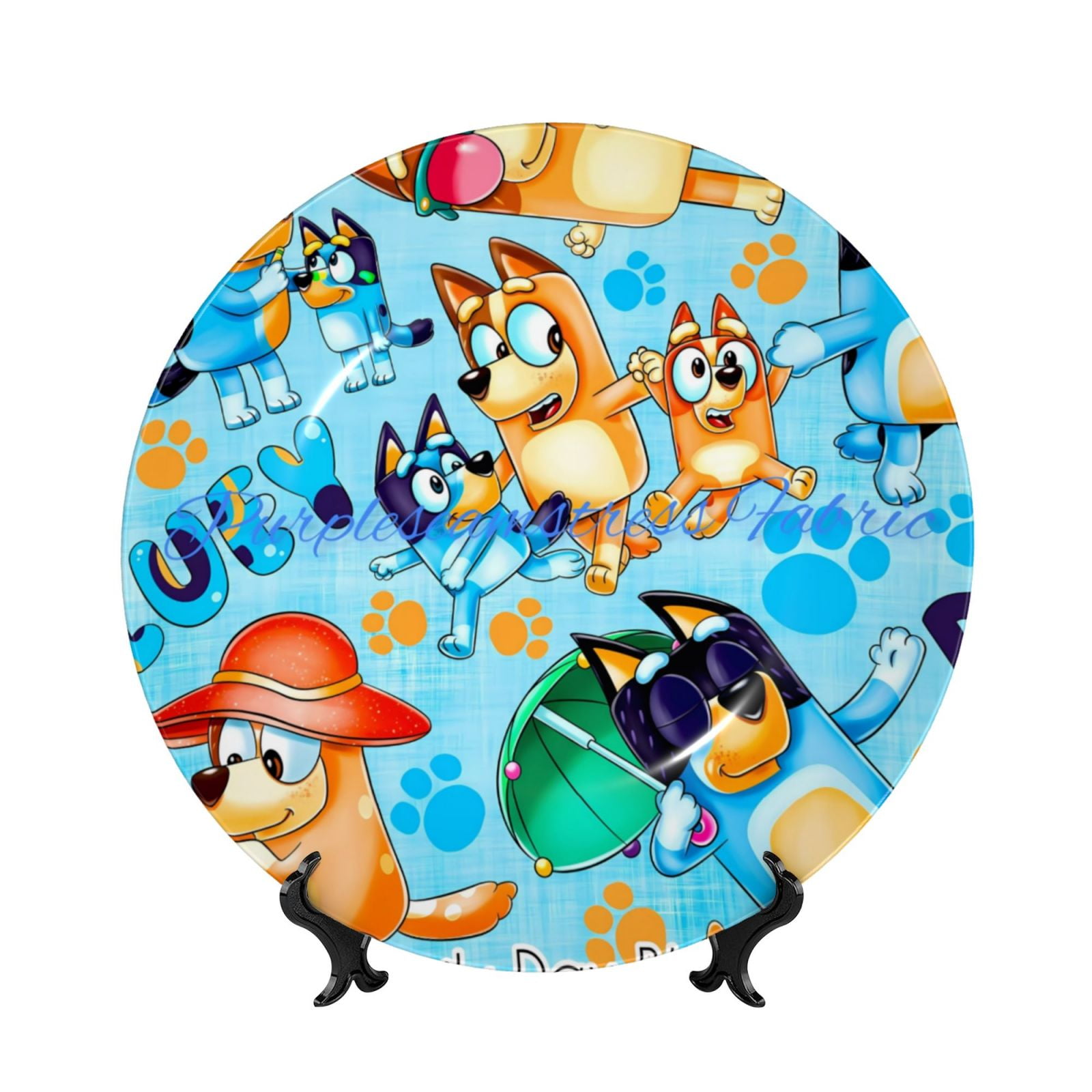 Japuie Bluey Print Bone China Plate, Decorative Plates for Display ...