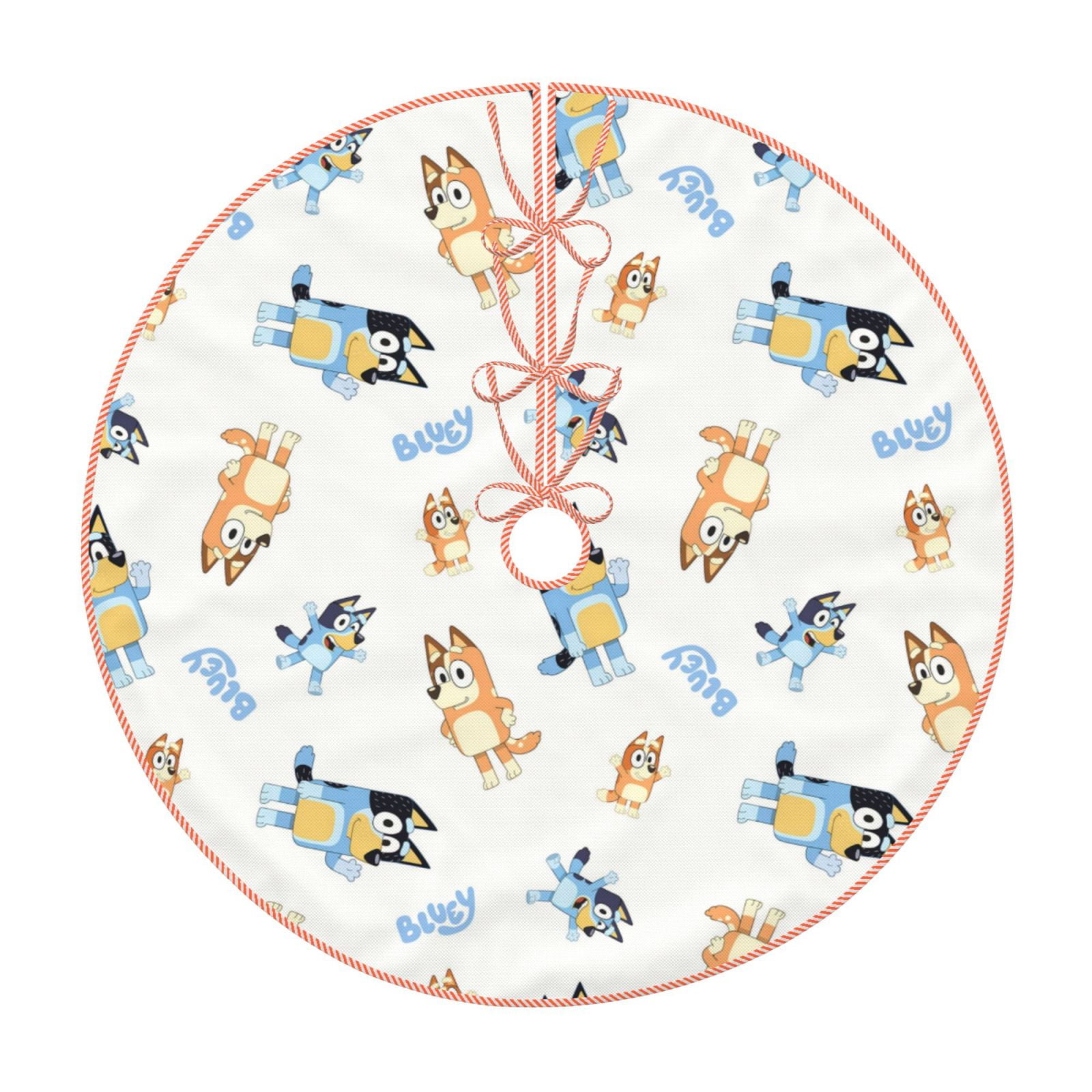 Japuie Bluey Print Christmas Tree Skirt, Xmas Tree Ornaments,Christmas ...
