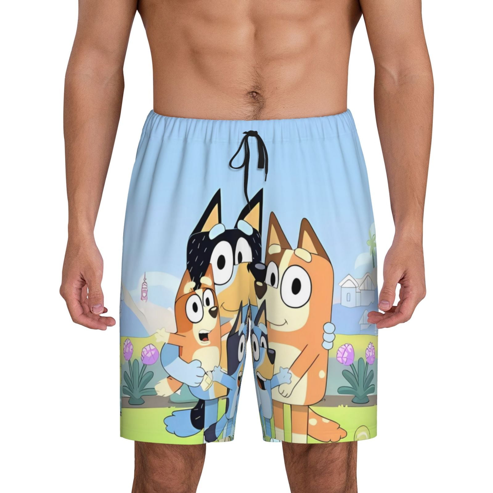 Japuie Bluey Print Pajama Shorts for Men, Men's Pajama Bottoms, Sleep ...