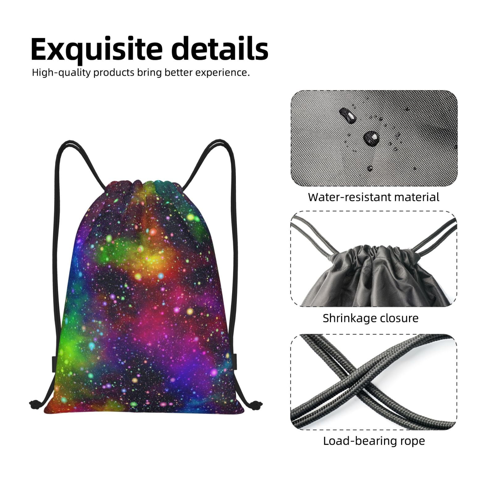 Japuie Bright Universe Print Drawstring Backpack,Drawstring Bags, Draw ...