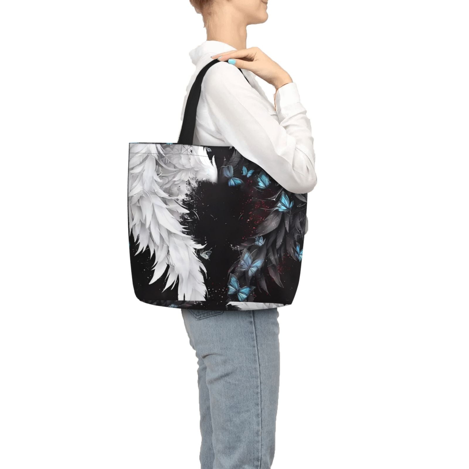 Japuie Butterfly Angel Wings Art Print Tote Bags, Shoulder Bag with ...