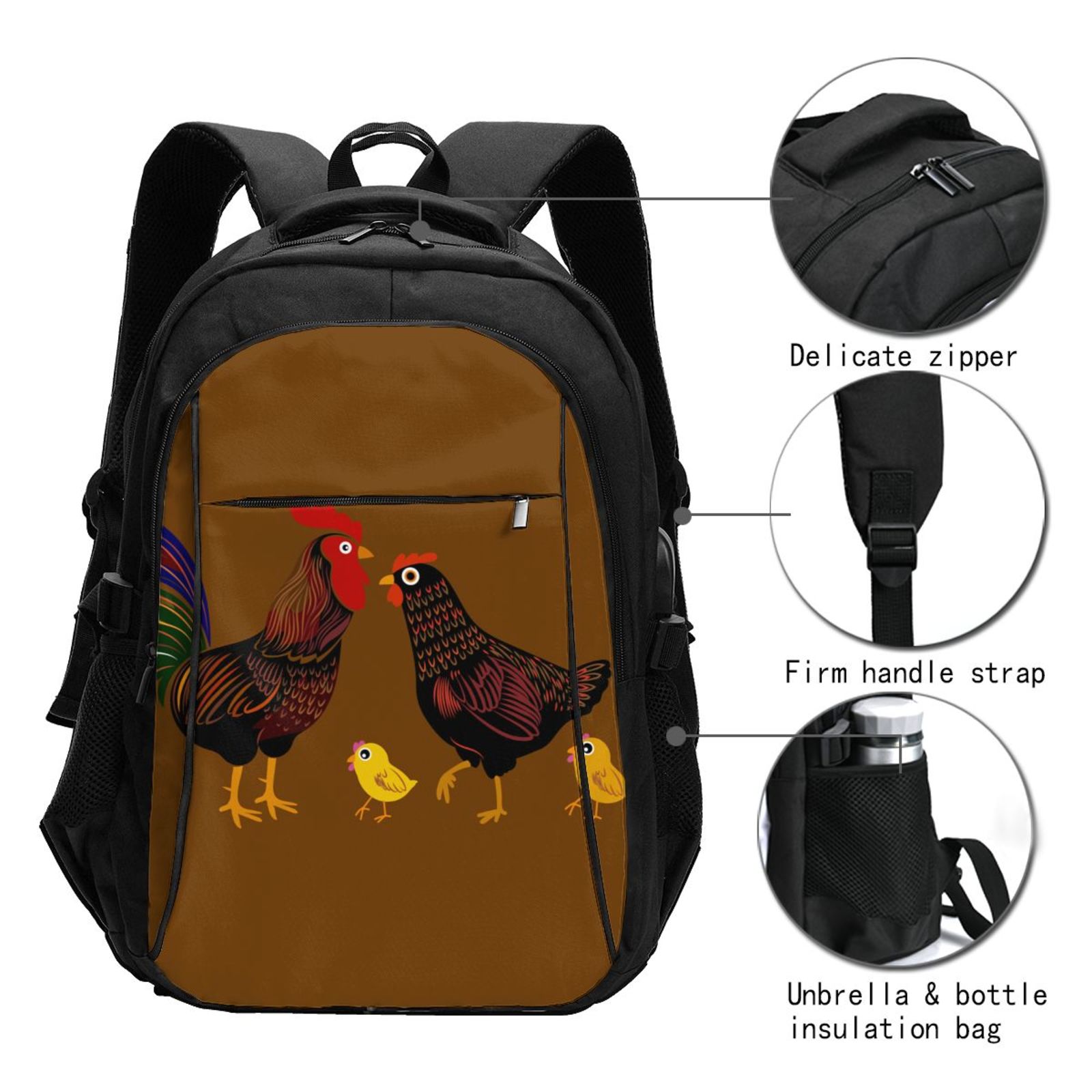 Japuie Chicken Farm Animal Print Laptop Backpack,Business Travel ...
