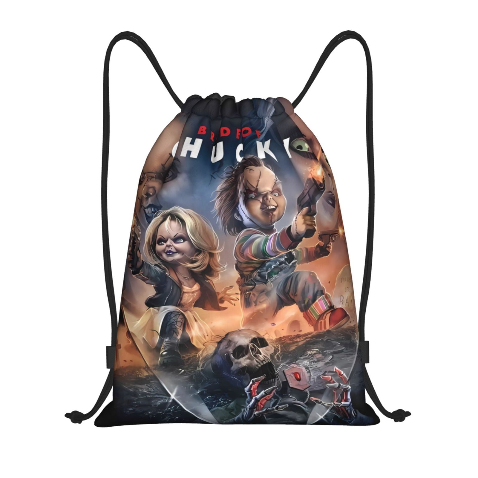 Japuie Chucky Print Drawstring Backpack,Drawstring Bags, Draw String ...