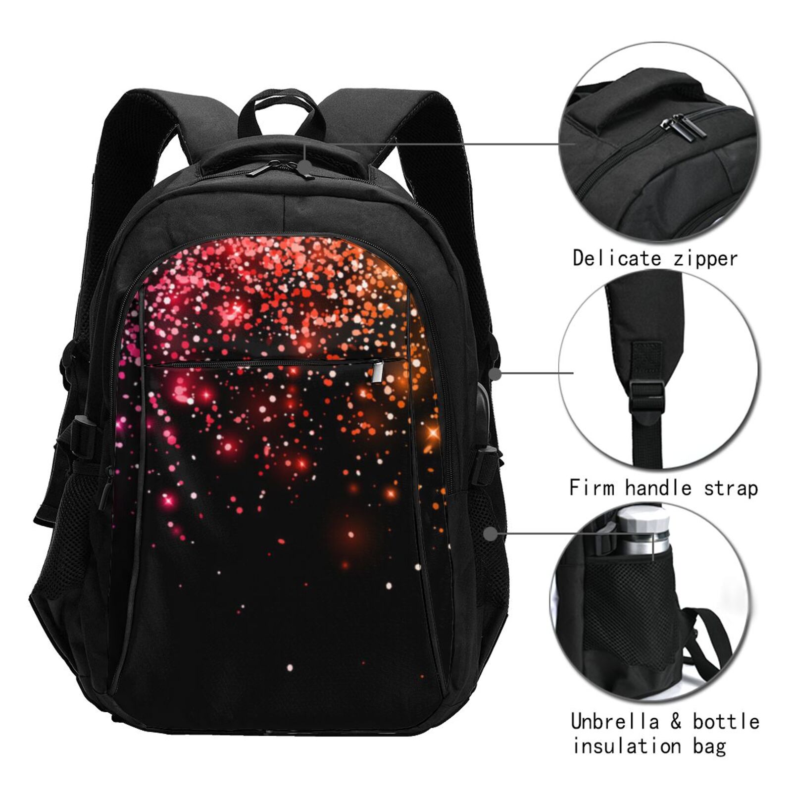 Japuie Colorful Sparkling Print Laptop Backpack,Business Travel Durable ...
