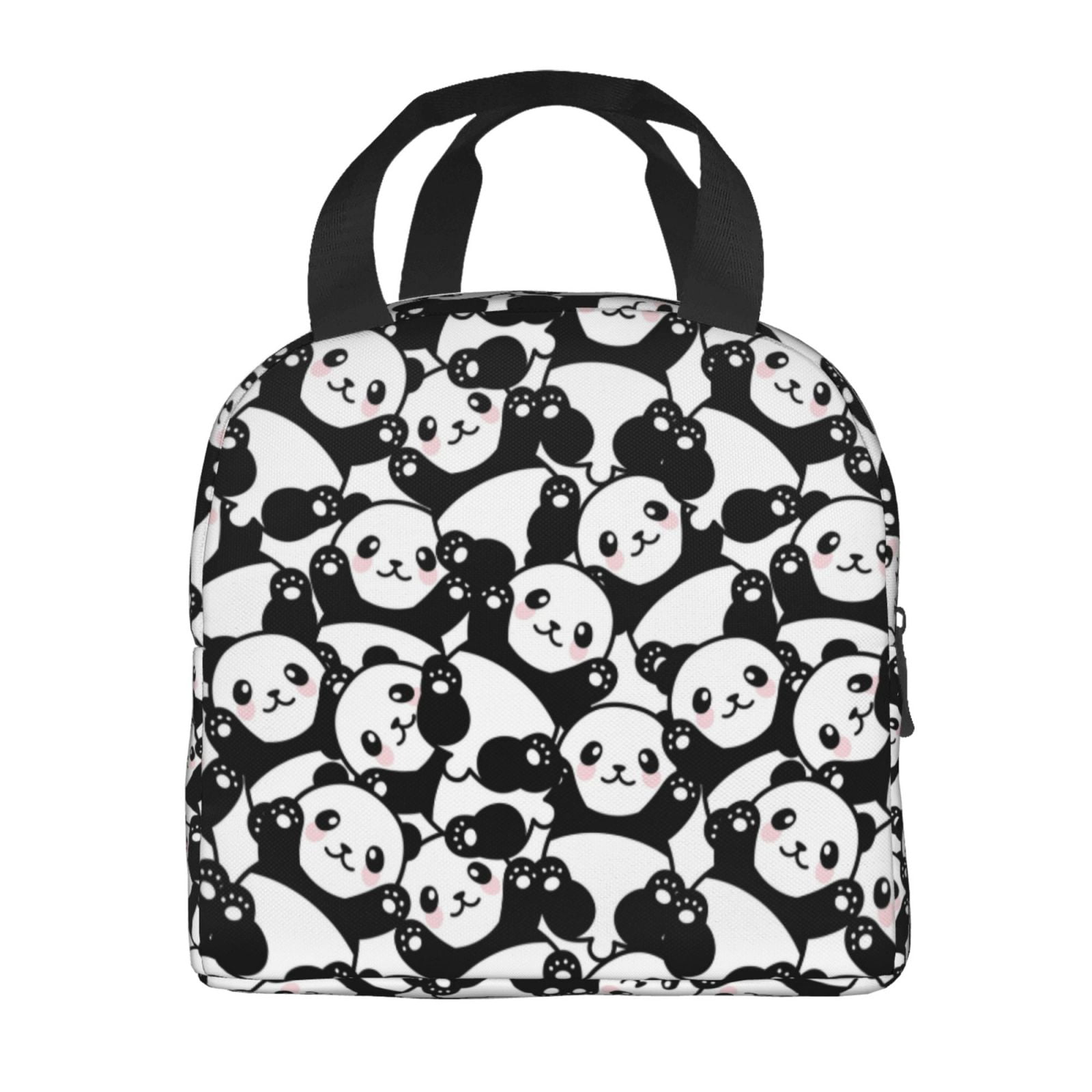 Japuie Cute Panda (3) Print Insulated Lunch Bag Tote with Large ...