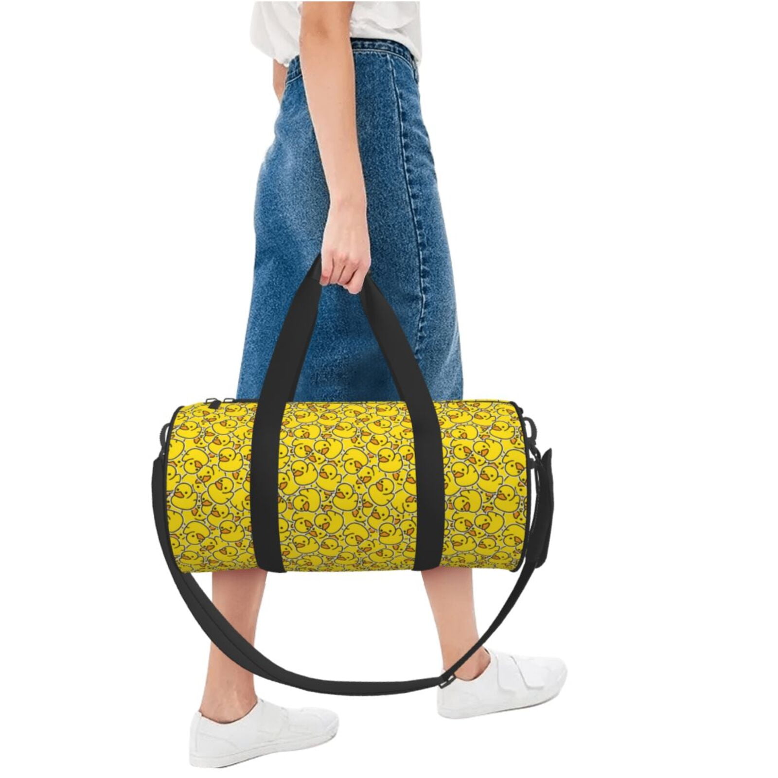Japuie Ducky Cartoon Animal Yellow Print Travel Duffle Bag,Gym Bag ...