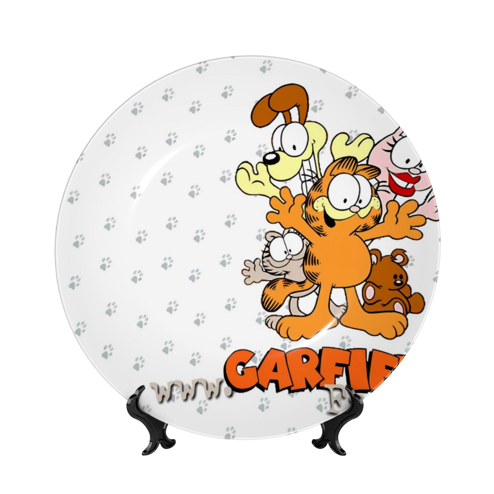 Japuie Garfield Print Bone China Plate, Decorative Plates for Display ...