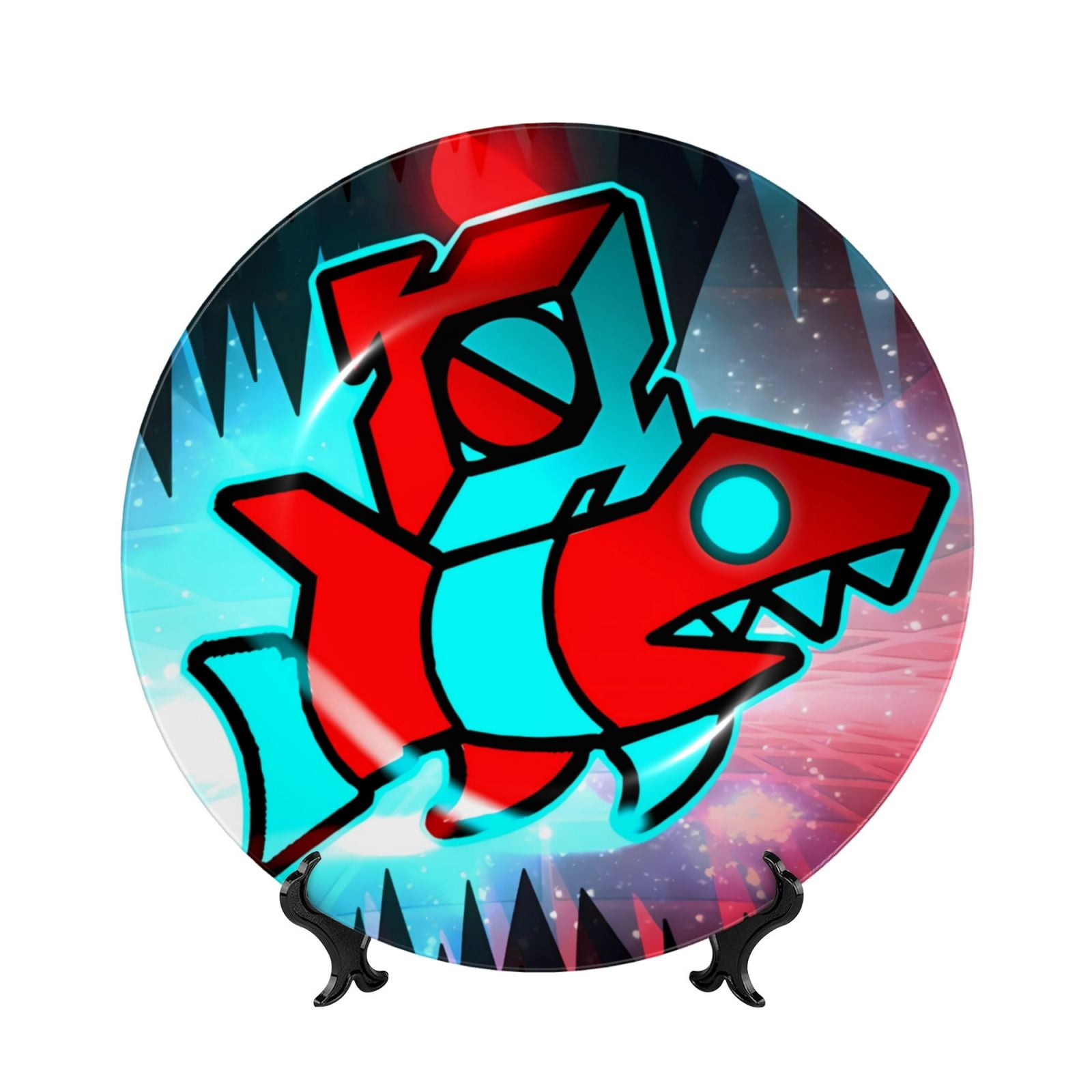 Japuie Geometry Dash Print Bone China Plate, Decorative Plates for ...