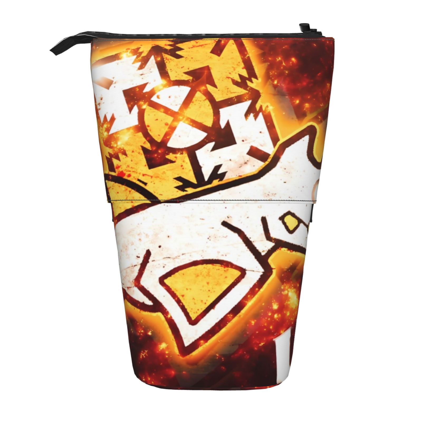 Japuie Geometry Dash Print Telescopic Pencil Case, Stand-up Retractable ...