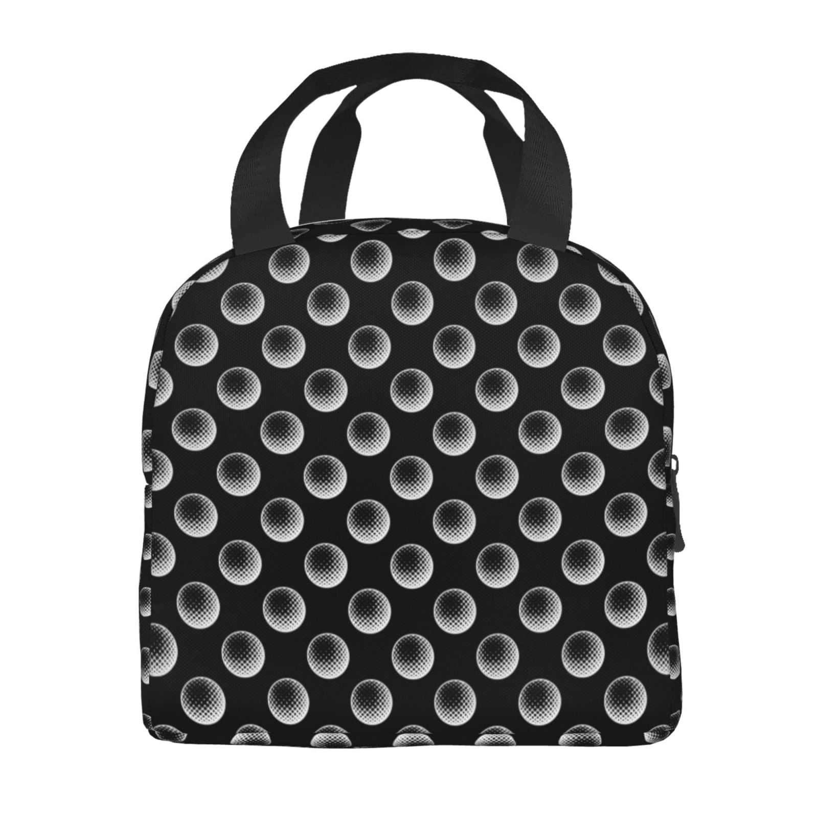 Japuie Golf Balls Print Insulated Lunch Bag Tote with Large Capacity ...