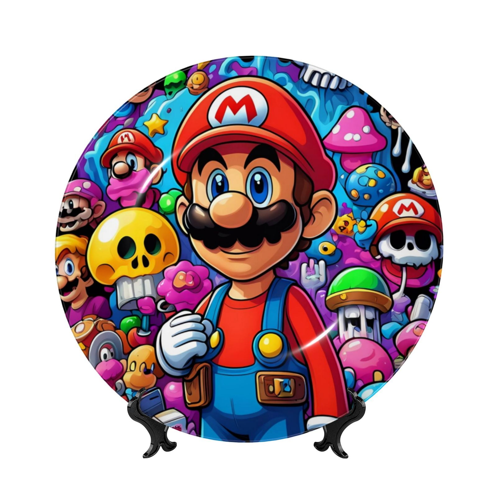 Japuie Mario Print Bone China Plate, Decorative Plates for Display ...