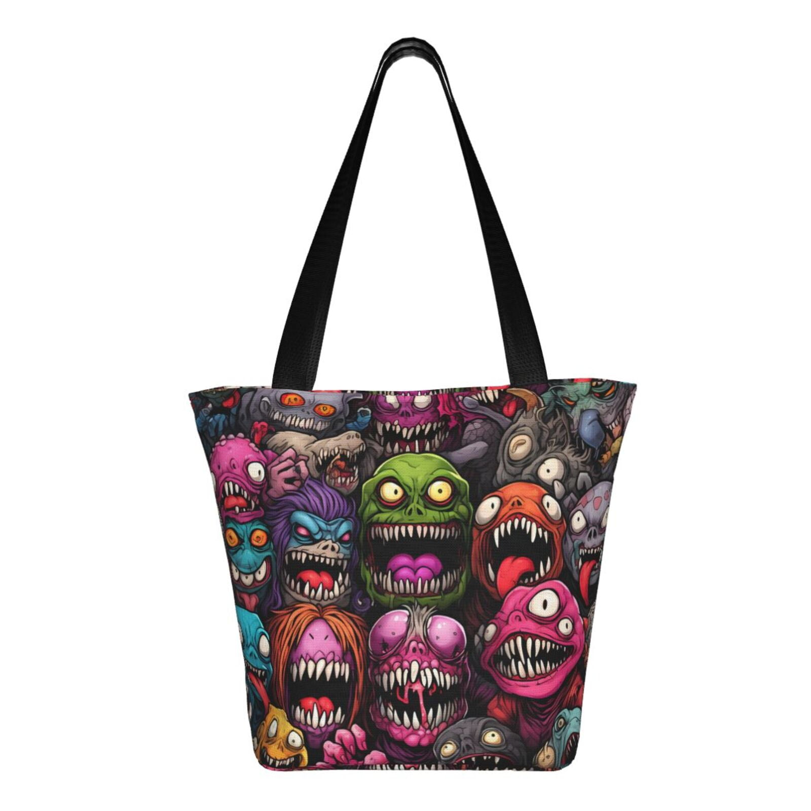 Japuie Monstrous Cartoon Characters Print Women's Crossbody Tote ...