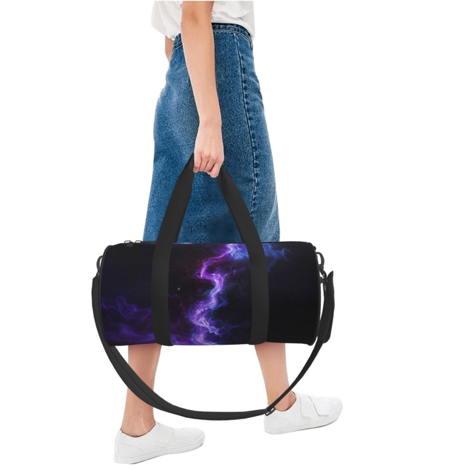 Japuie Purple And Blue Nebula Print Travel Duffle Bag,Gym Bag,Weekender ...