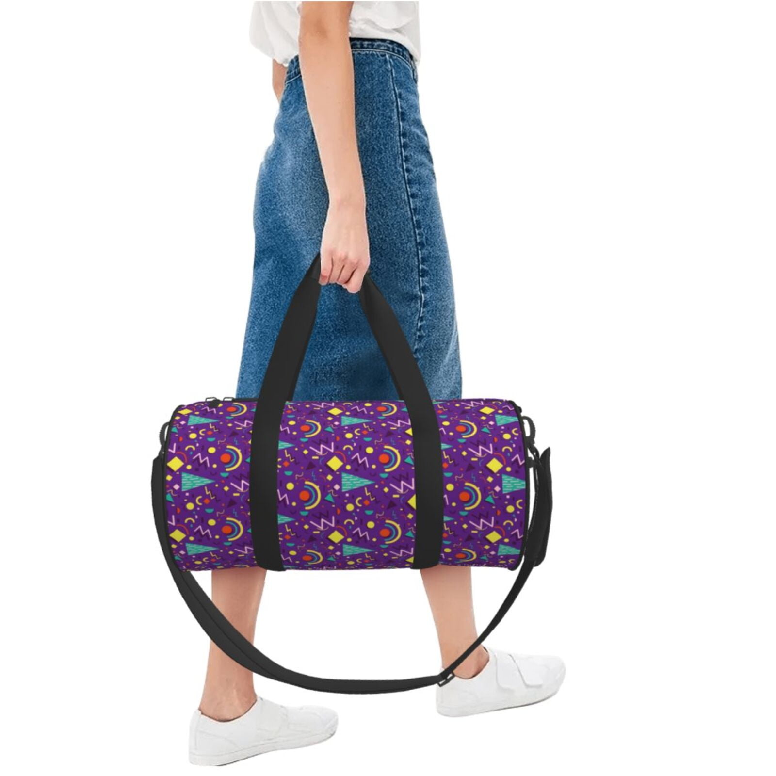 Japuie Retro 80s Style Print Travel Duffle Bag,Gym Bag,Weekender Bag ...