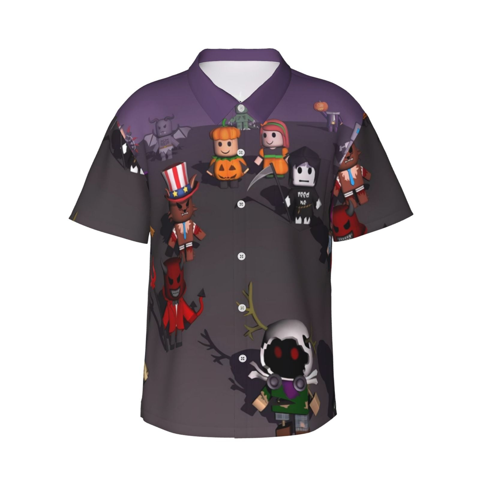 Japuie Roblox Print Hawaiian Shirt for Men, Unisex Summer Beach Casual ...