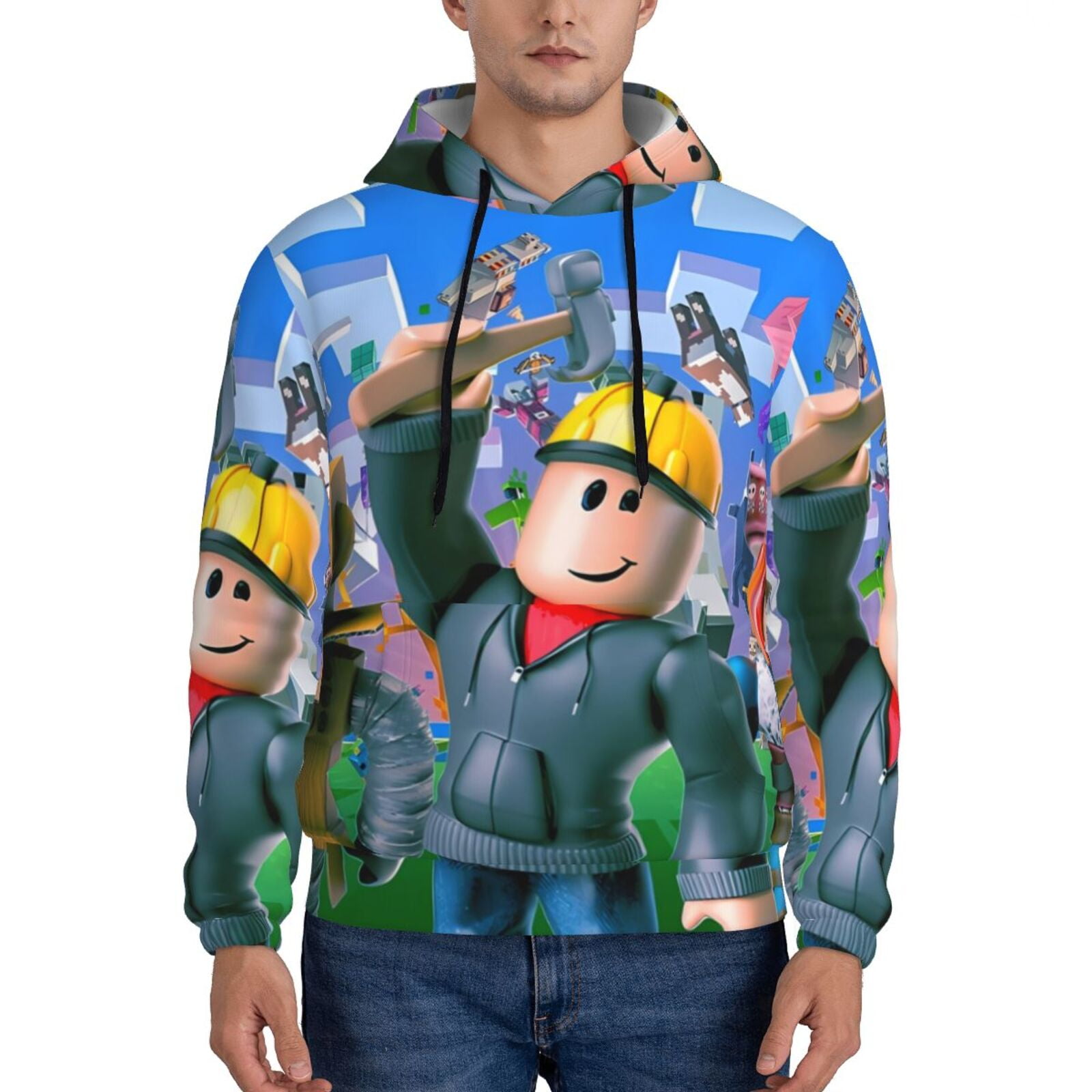 Japuie Roblox Print Men's Hoodie, Hooded Sweatshirt for Men,Pullover ...