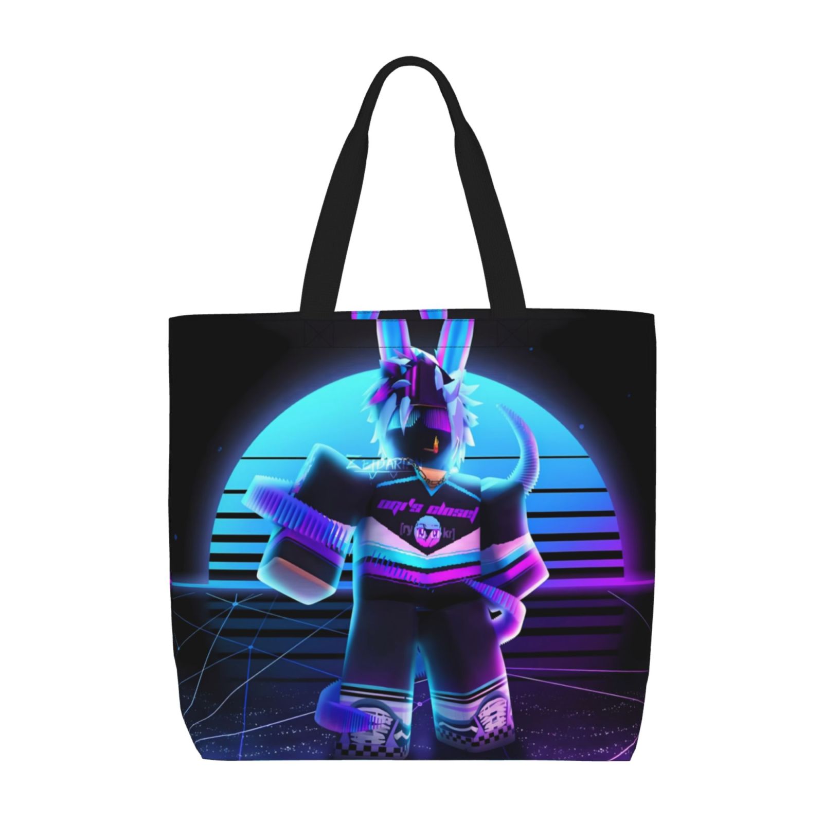 Japuie Roblox Print Tote Bags, Shoulder Bag with Zipper Closure, Top ...