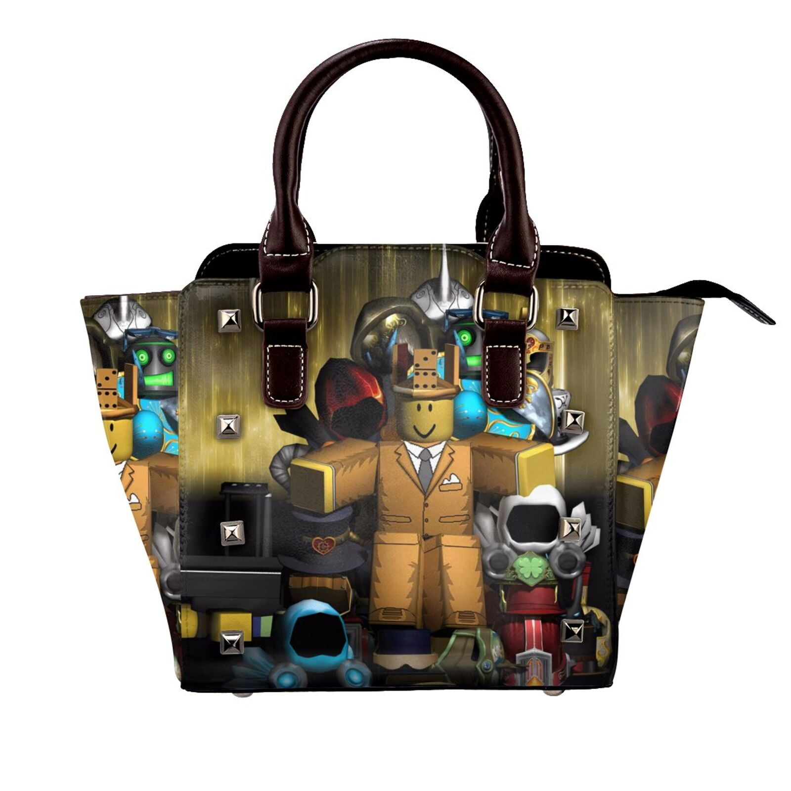 Japuie Roblox Print Tote Purse for Women,Leather Rivet Shoulder Bag ...