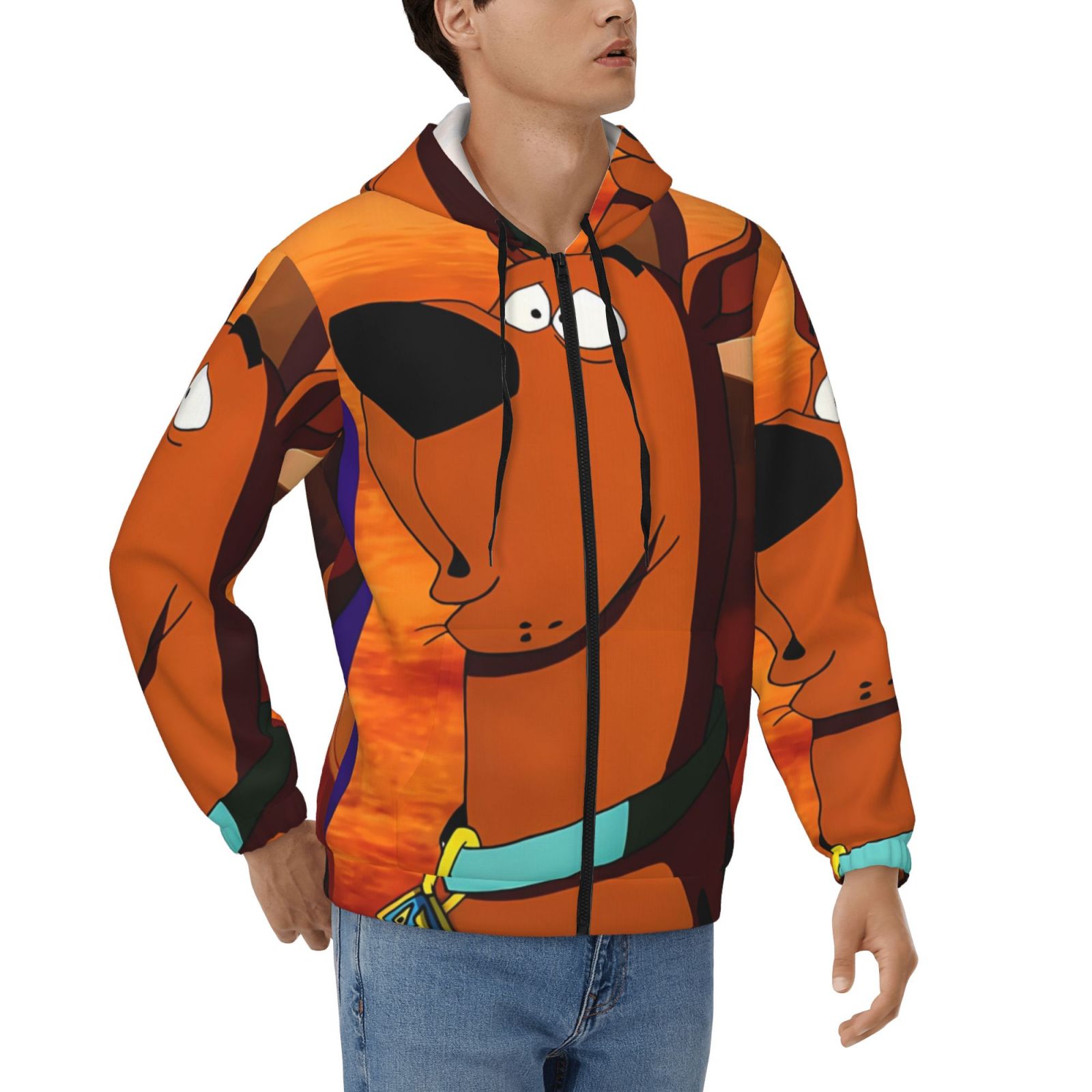 Japuie Scooby-Doo Print Men Hoodies,Casual Hoodies for Men with Zip ...