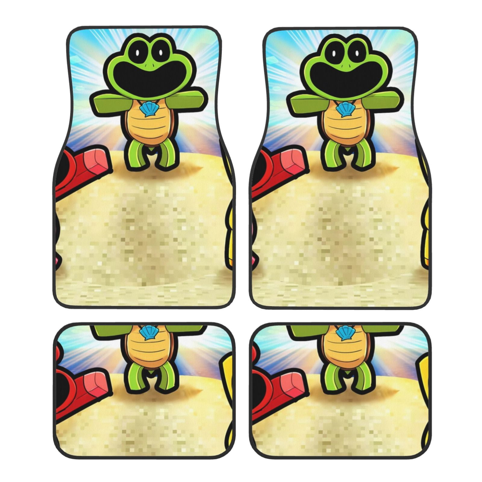 Japuie Smiling Critters Print 4-Piece Floor Mats, All-Weather Car Mats ...