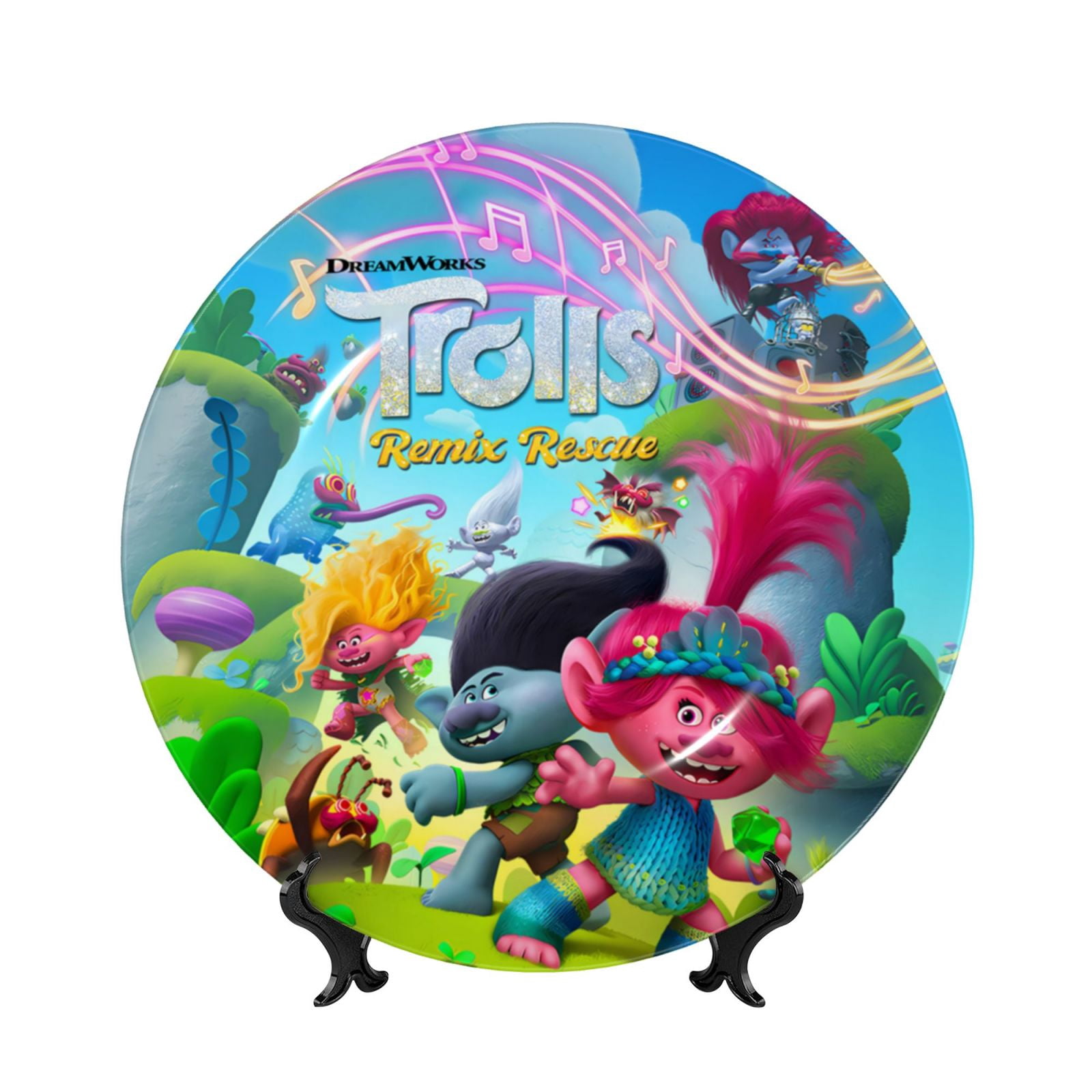 Japuie Trolls Band Together Print Bone China Plate, Decorative Plates ...