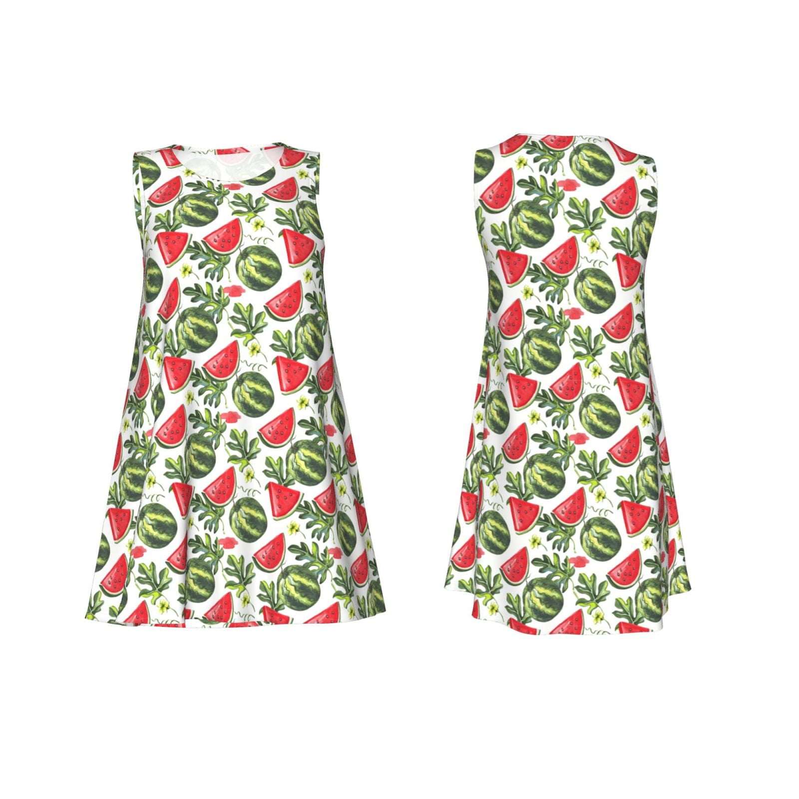 Japuie Watermelon Print Summer Dresses for Women,Women's Sleeveless ...