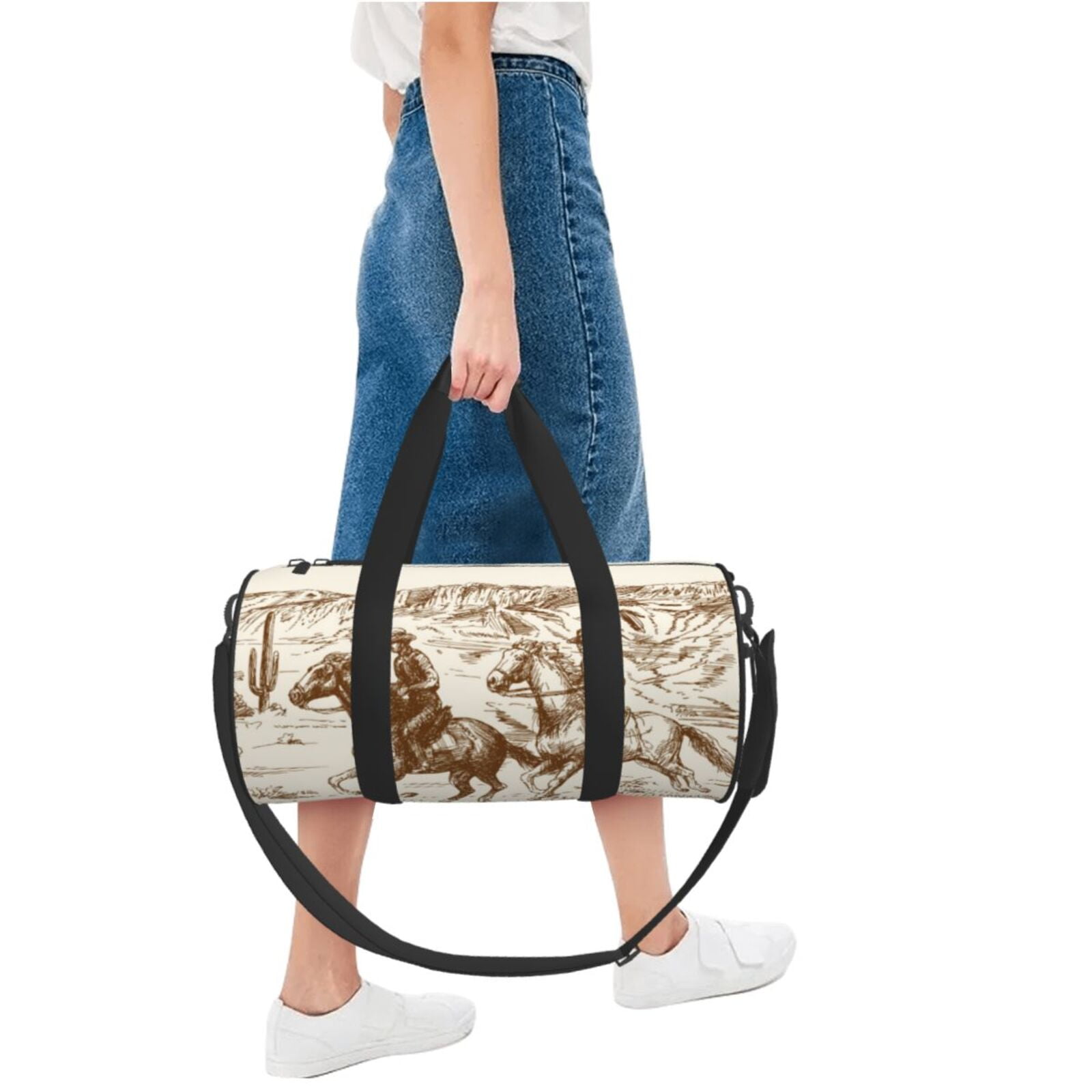 Japuie Western Desert Cowboys1 Print Travel Duffle Bag,Gym Bag ...