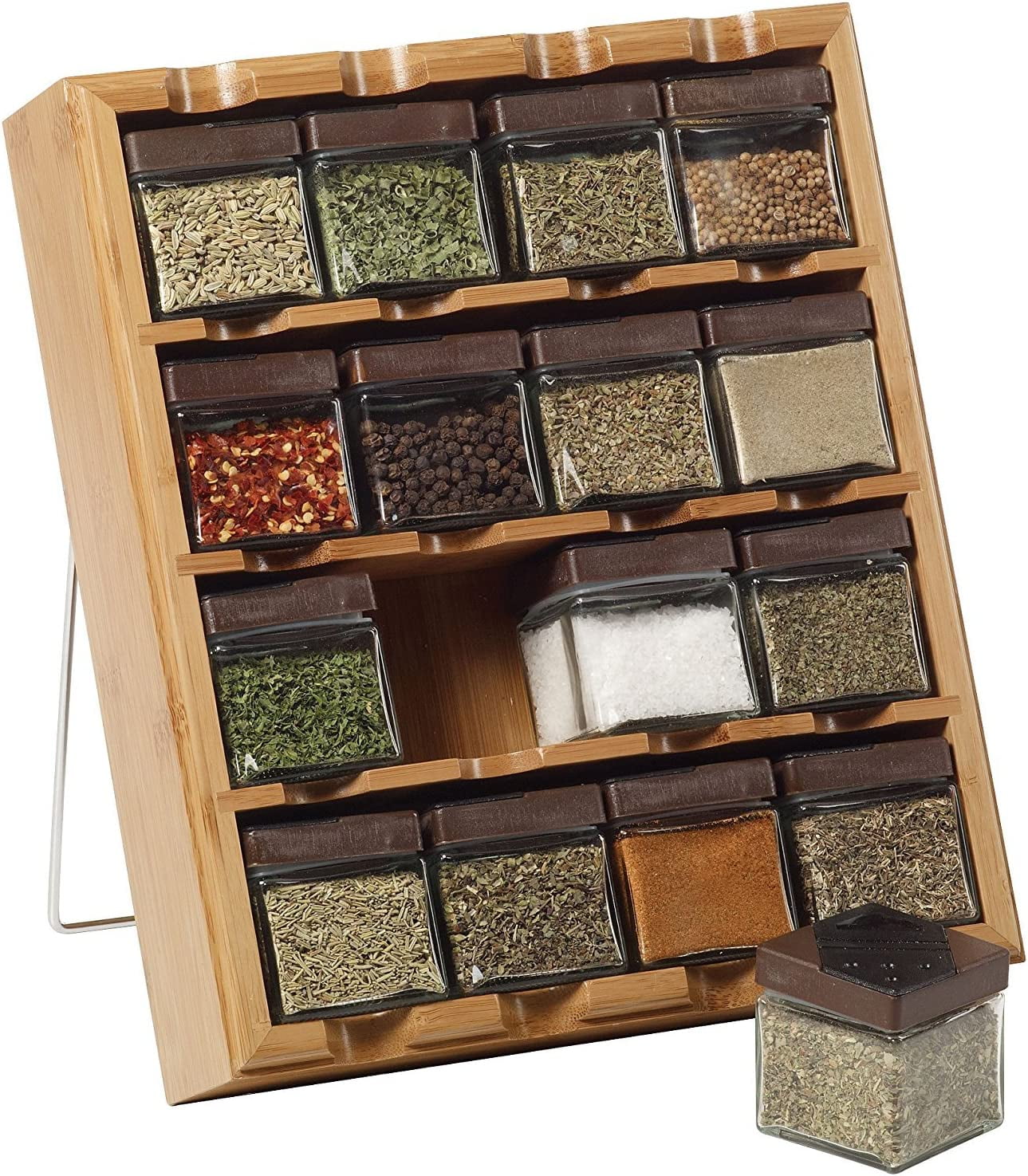 Jar Bamboo 3-in-1 Spice Organizer for Countertop, Wall, and Drawer with ...