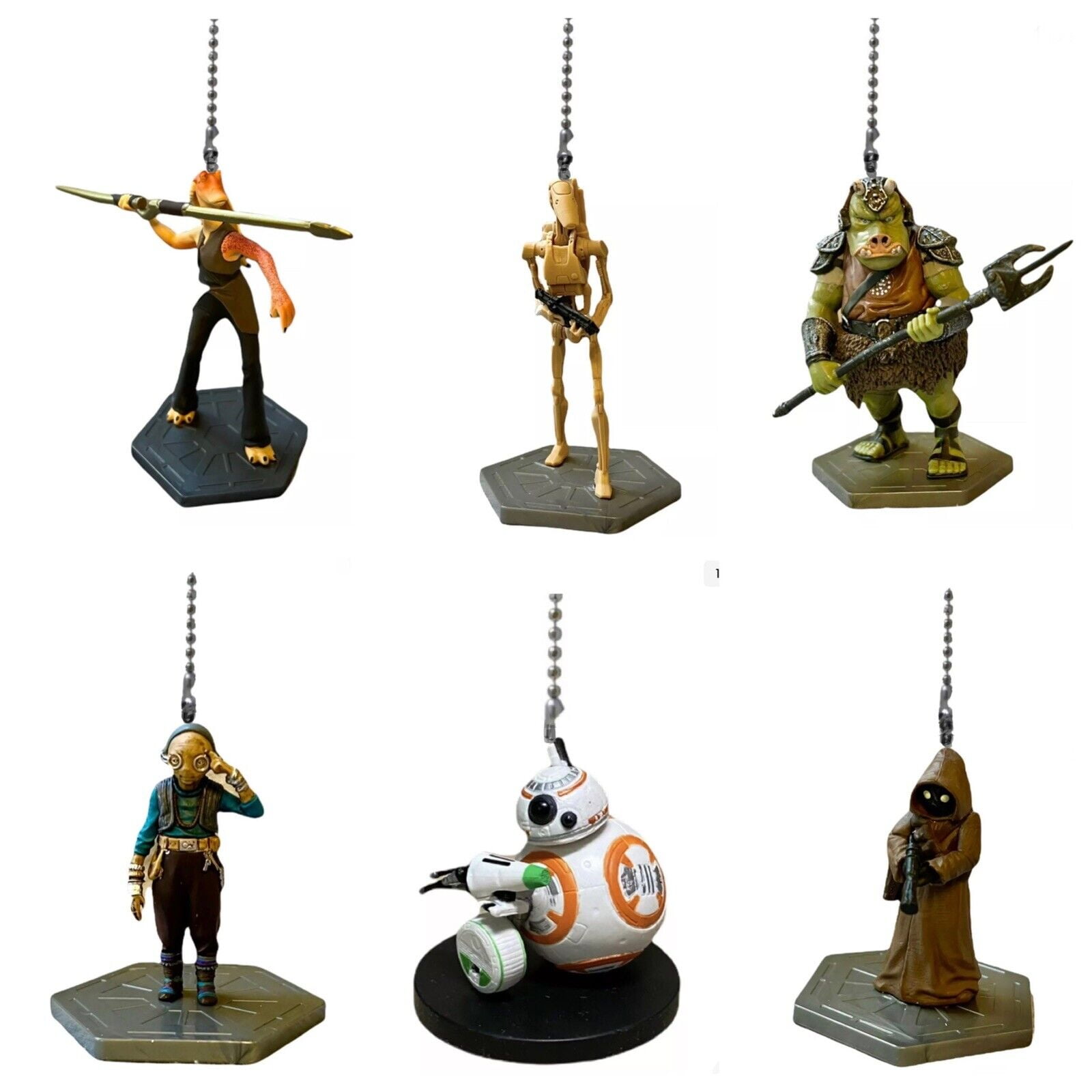 Jar Jar Binks Battle Droid Gamorrean Guard Jawa Maz Kanata BB8 Fan Pull ...