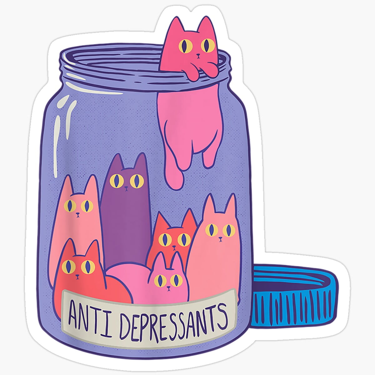 Jar Of Kittens Vinyl Sticker, Cat Sticker, Laptop Stickers, Hydro Flask ...