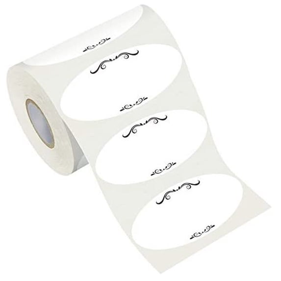 Jar Labels Stickers, Write-On Labels with Oval Pattern Designs for ...