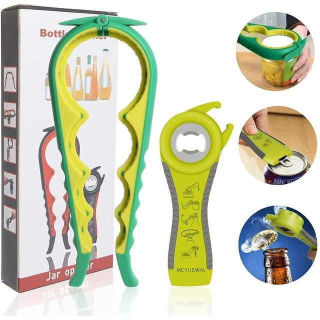 Jar Opener Bottle Opener for Weak Hands, 5 in 1 Multi Function Can Opener Bottle Opener Kit with ...