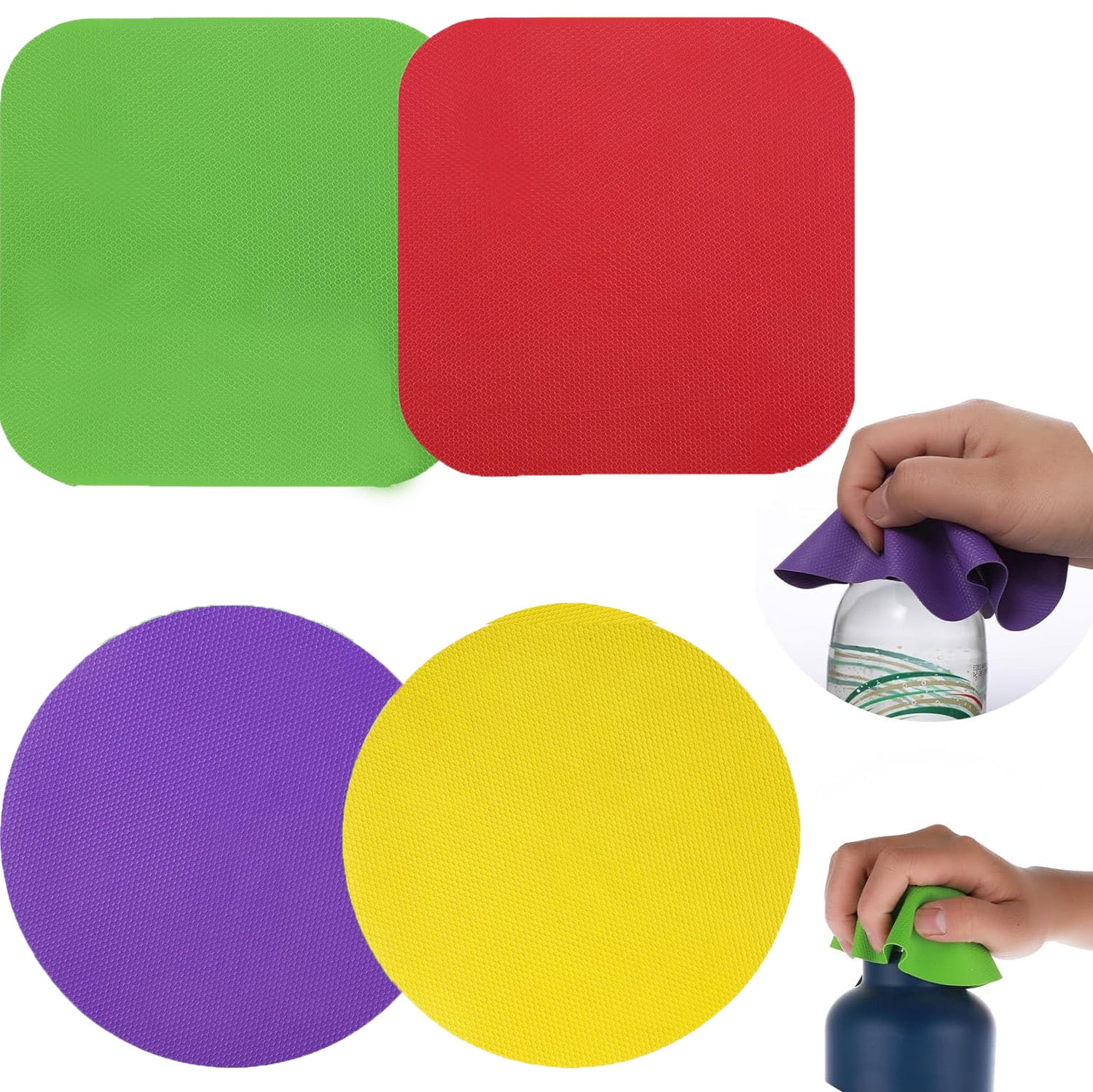 Jar Opener Gripper Pads,Bexikou 4 Pack Rubber Jar Gripper Pad, Jar ...