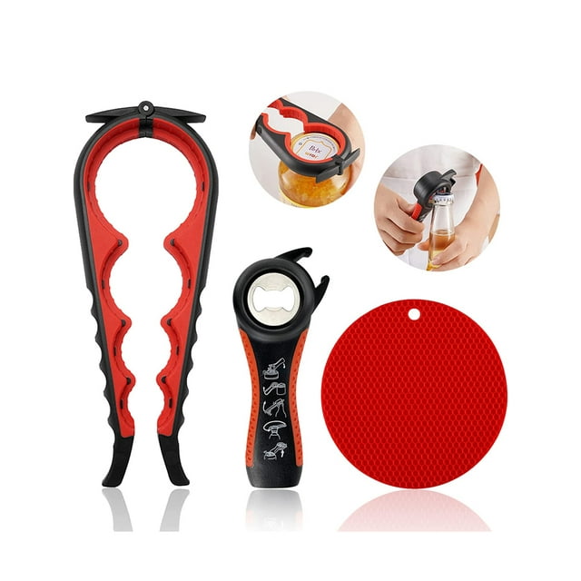 Jar Opener for Weak Hands, Easy Twist Jar Opener For Seniors with Arthritis, 5 in 1 Multi ...