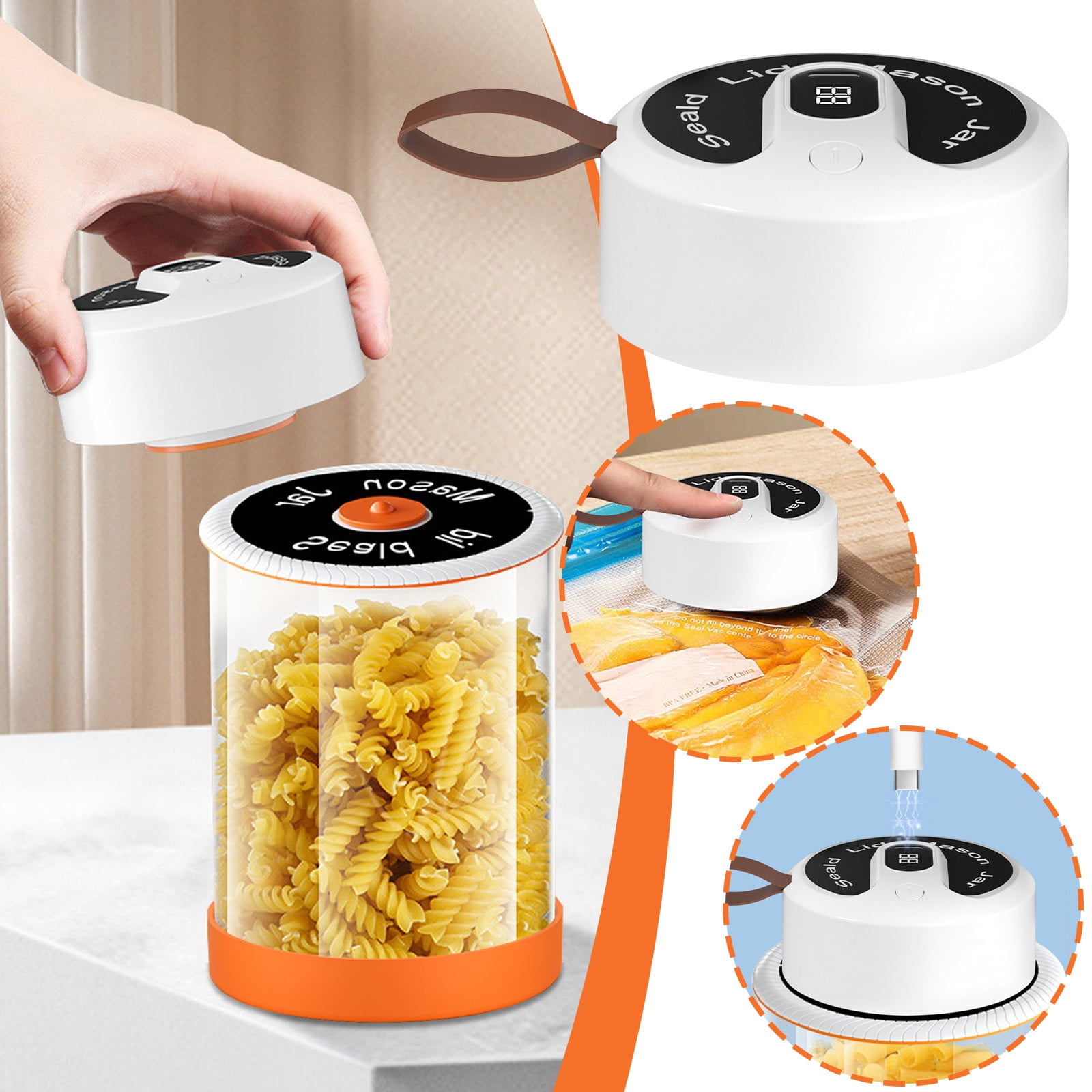 Jar Sealer Vacuum Kit, Wide Mouth Jars 32-64, Regular Mouth Jars ...