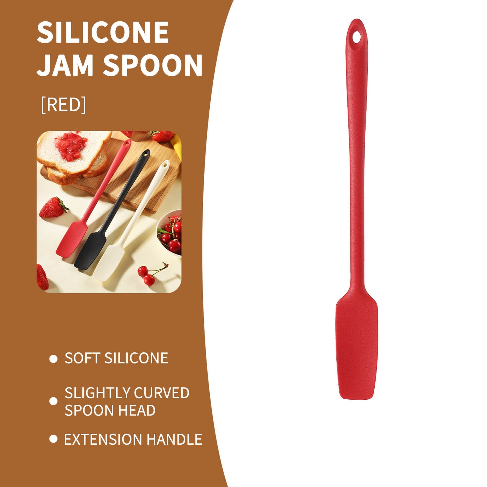 Jar Spatula,Silicone Jar Scraper with Long Handle,Jam Spreader for ...