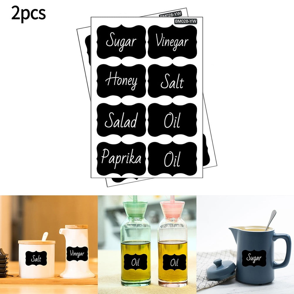 Jar Waterproof Labels Pantry Organization Set Sheets Spice Stickers ...