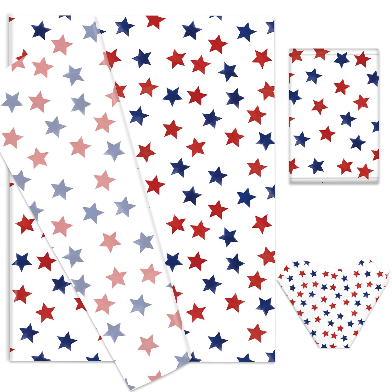 JarThenaAMCS 100 Sheets Patriotic TSF6 Tissue Paper Red Blue Star Gift ...