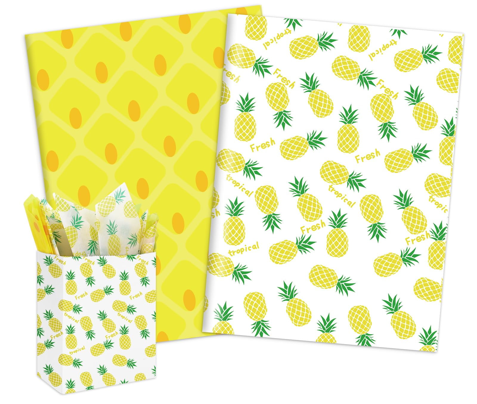 JarThenaAMCS 100 Sheets Pineapple STF9 Tissue Paper Yellow Fruit Gift ...