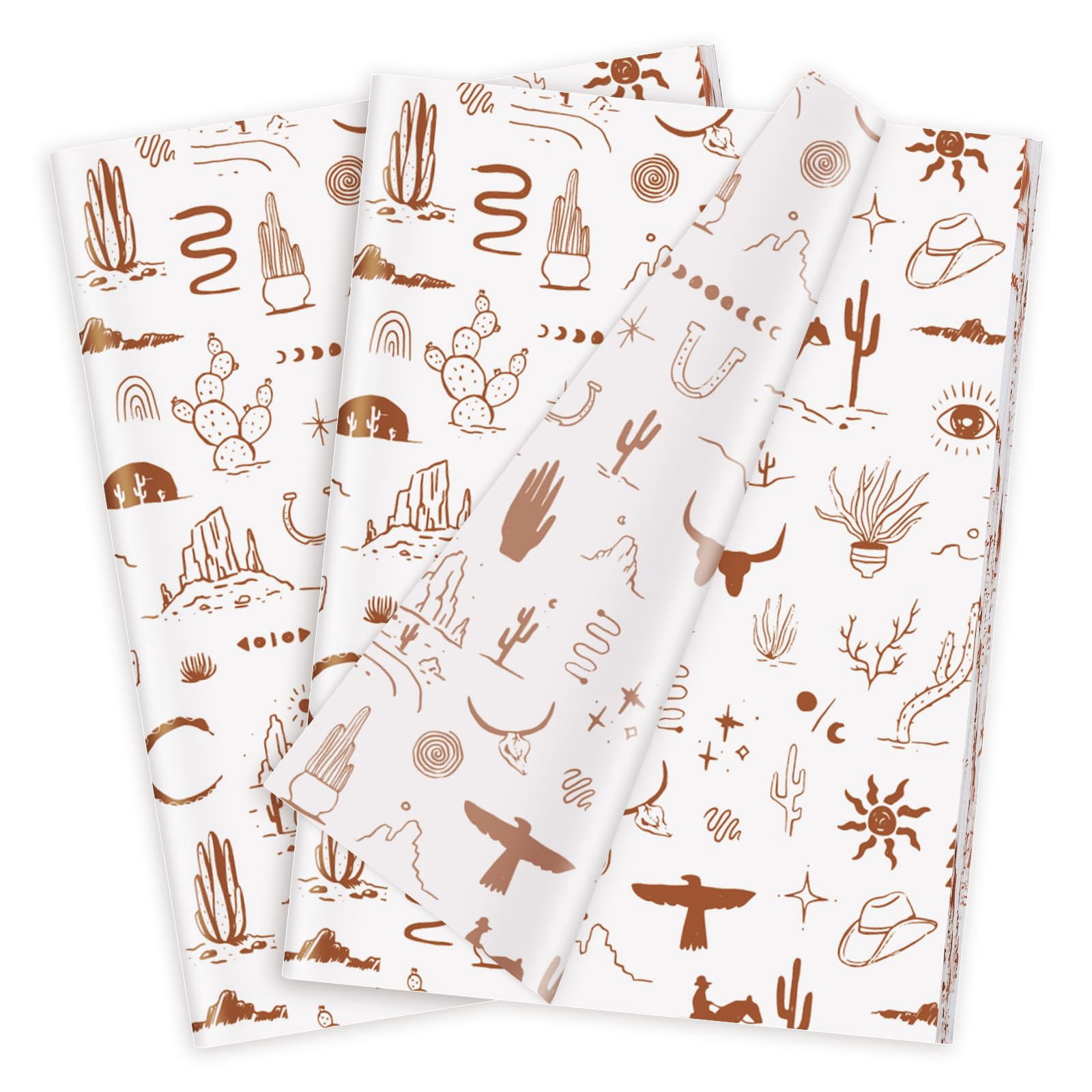 JarThenaAMCS 100 Sheets Western Cowboy Tissue AIS1 Paper Wild West ...