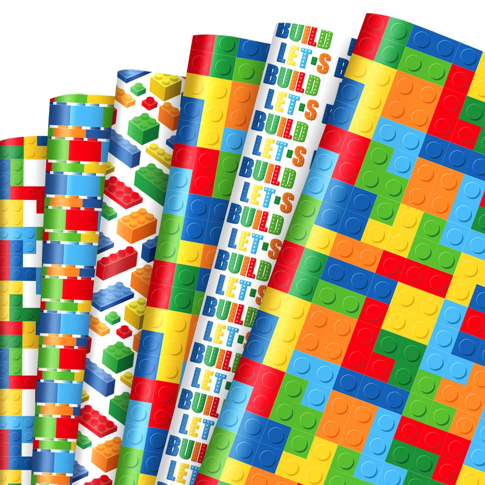 JarThenaAMCS 12 Sheet Building EC36 Block Wrapping Paper Colorful ...