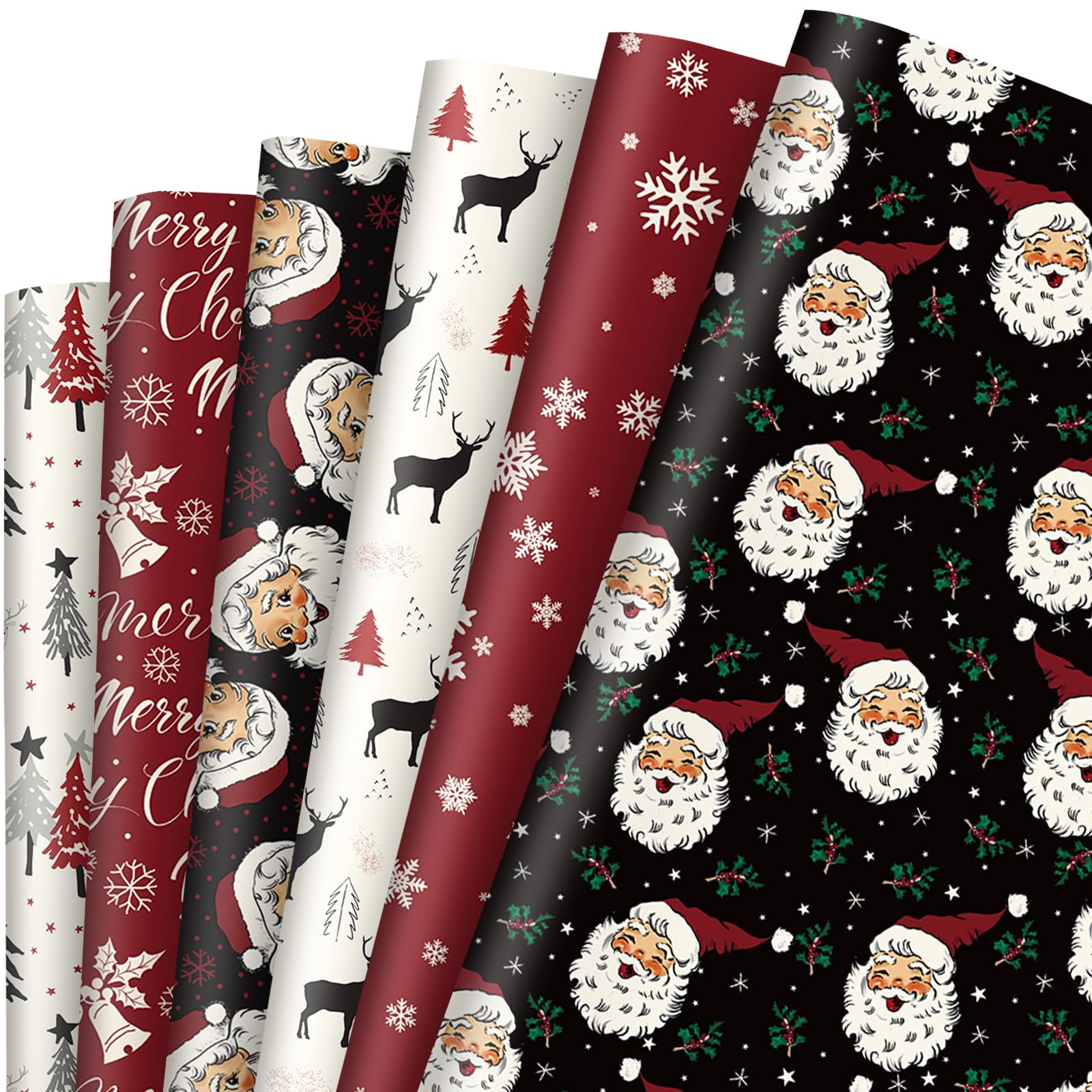 JarThenaAMCS 12 Sheet Christmas DHF10 Wrapping Paper -Not Roll- Black ...
