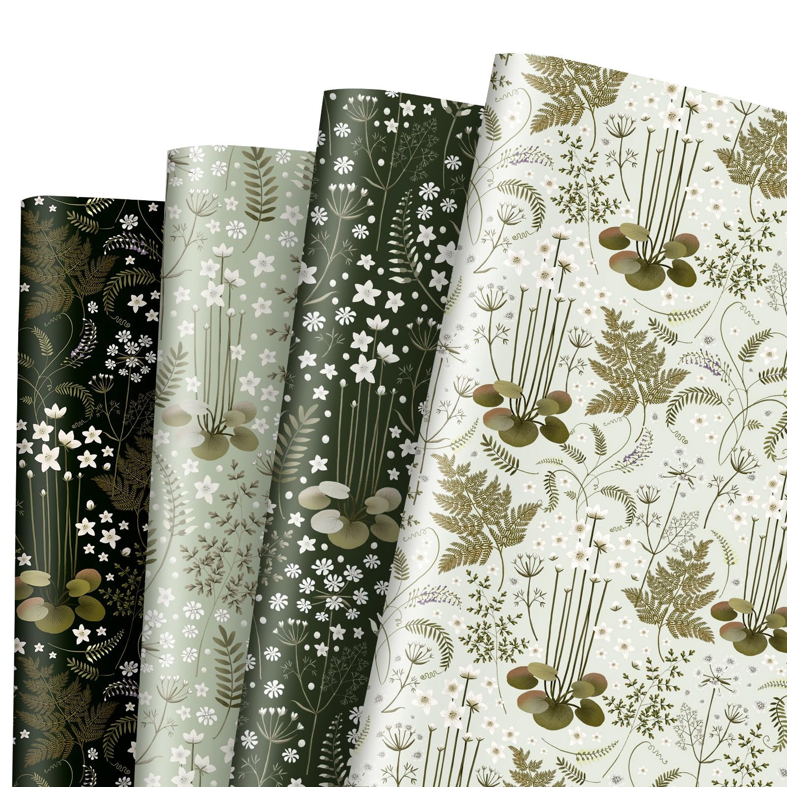 JarThenaAMCS 12 Sheet Vintage Plant Wrapping AIS1 Paper -Not Roll- Fern ...