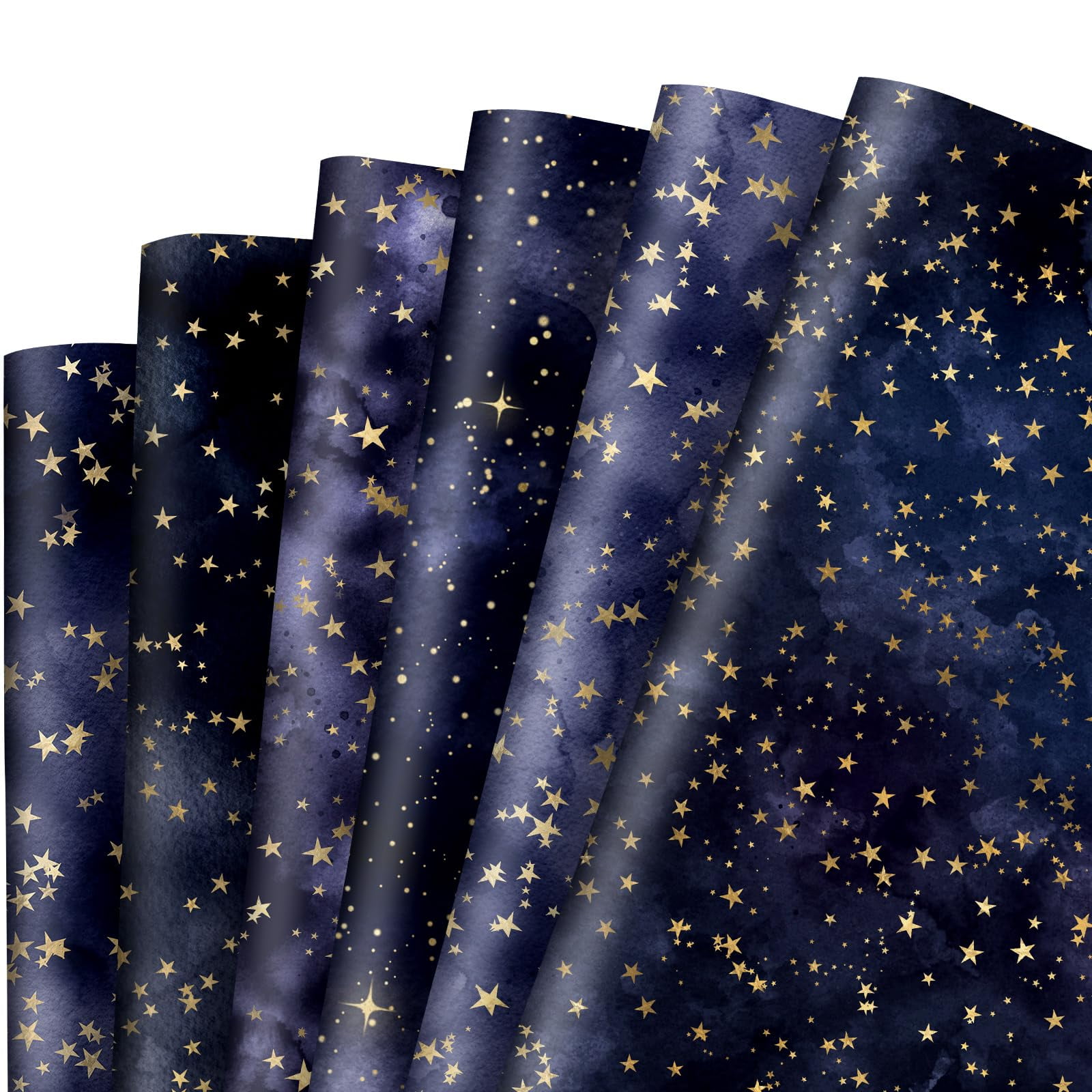 JarThenaAMCS 12 Sheets Starry EC36 Night Wrapping Paper - Not Roll ...