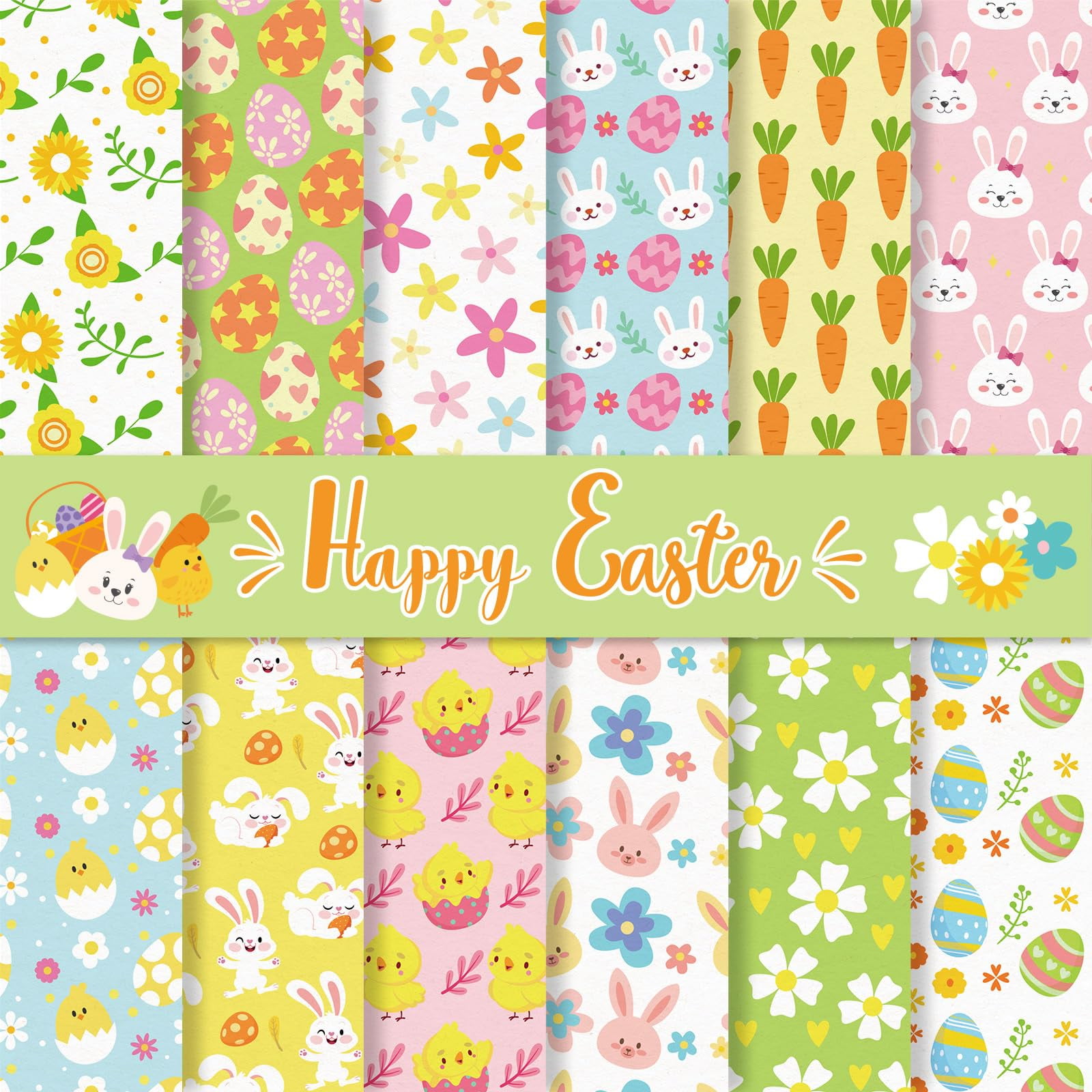 JarThenaAMCS 24 Sheets Spring SSF20 Easter Pattern Paper Designs Double ...